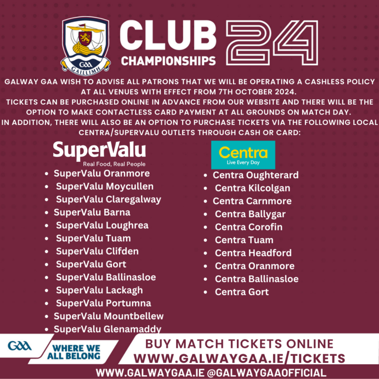 Club Football and Hurling Fixture Info – Galway GAA