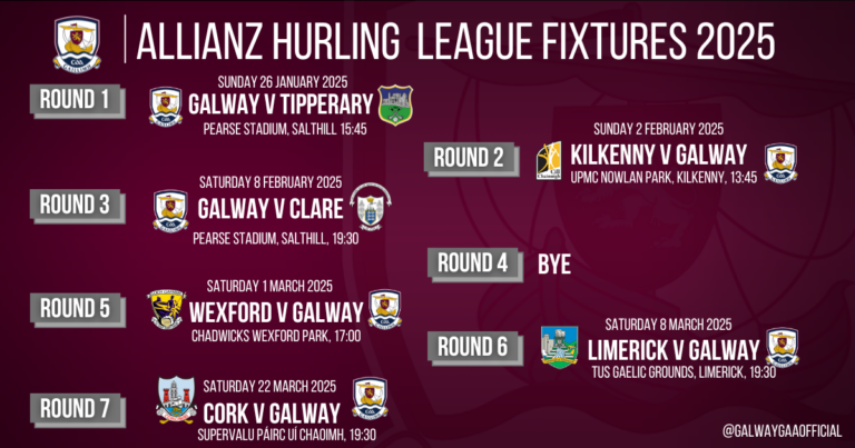 Allianz Football and Hurling League Fixtures 2025 – Galway GAA