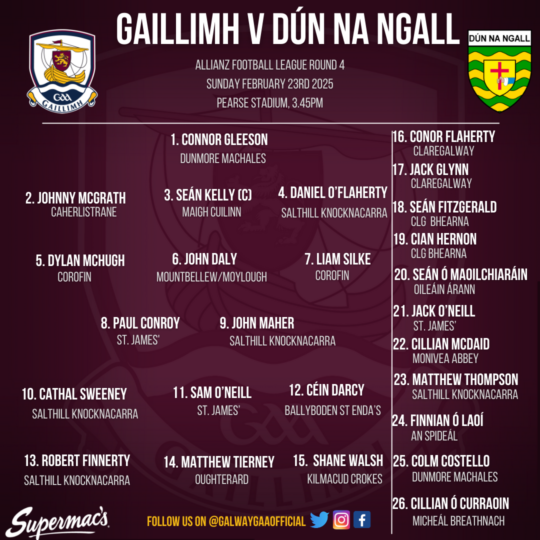 Team News: Galway v Donegal AFL R4 – Galway GAA