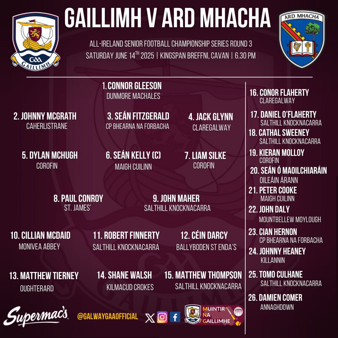 Team News: Galway v Armagh, All-Ireland SFC Group 4 Round 3 – Galway GAA